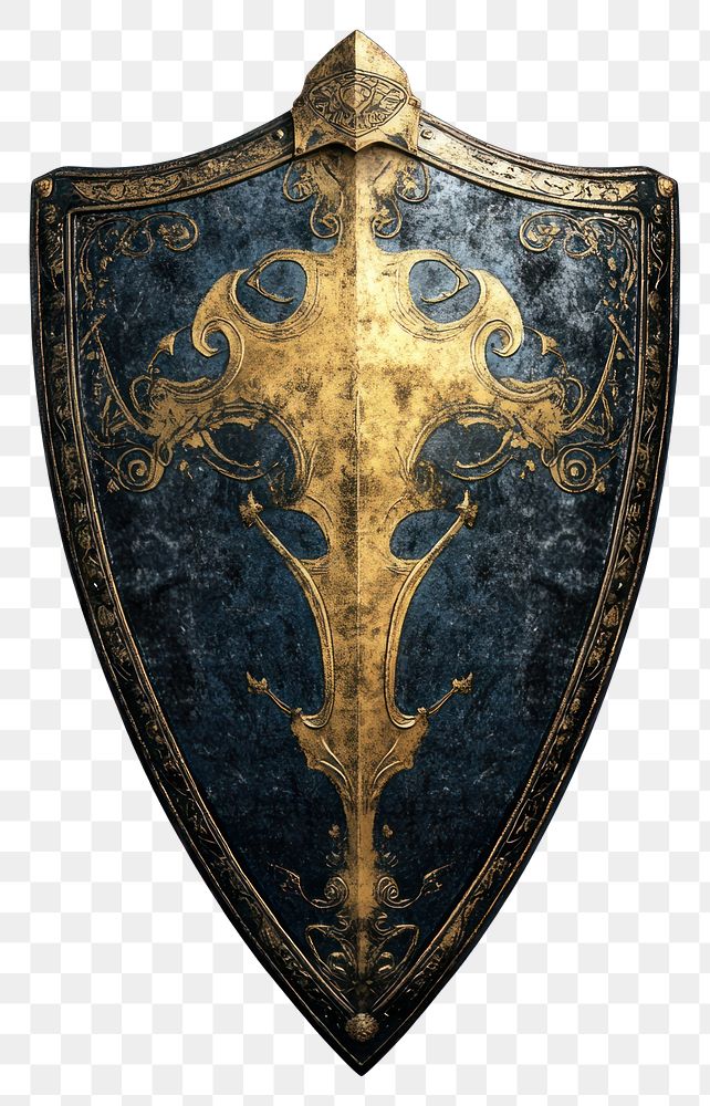 PNG Golden medieval metallic shield | Premium PNG - rawpixel