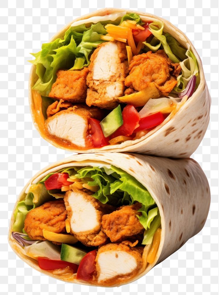 PNG Delicious crispy chicken wrap | Free PNG - rawpixel