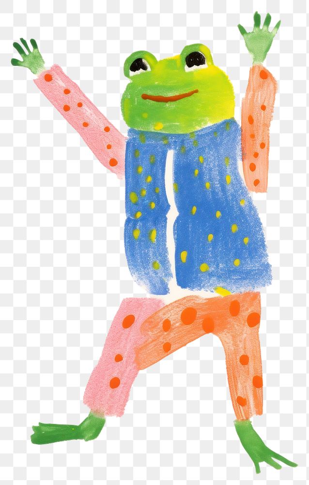 PNG Colorful dancing frog illustration | Free PNG - rawpixel