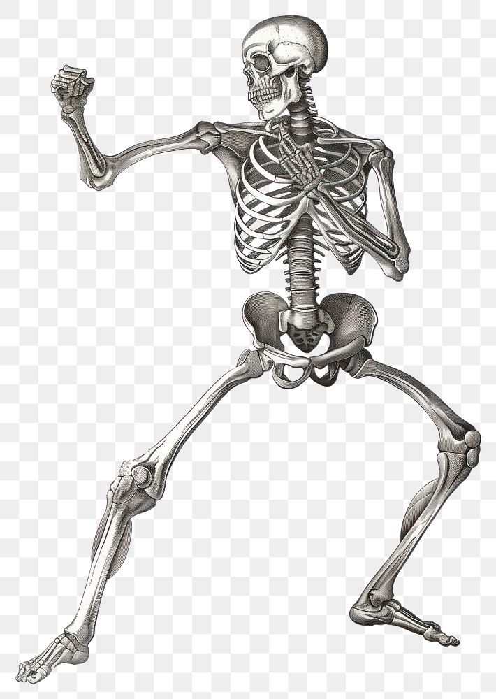 PNG Skeleton fighting stance illustration | Premium PNG - rawpixel