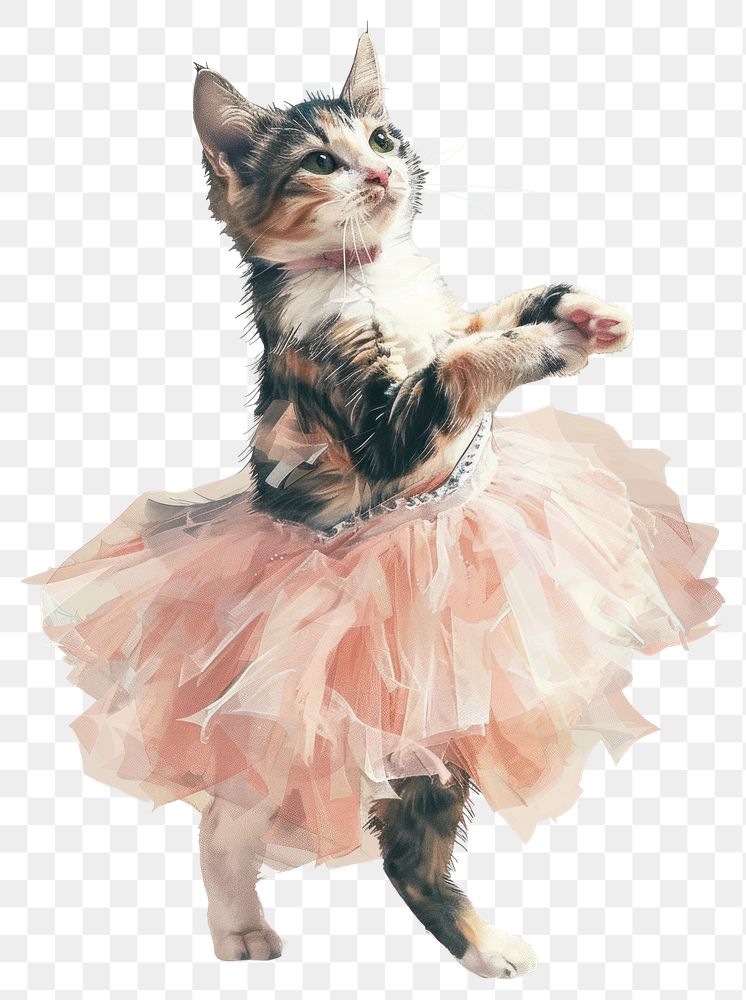 PNG Cat dancing animal kitten. | Free PNG - rawpixel