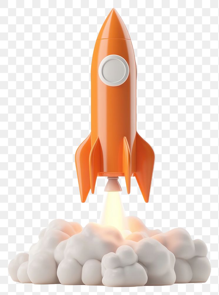 PNG orange rocket taking launch | Free PNG - rawpixel