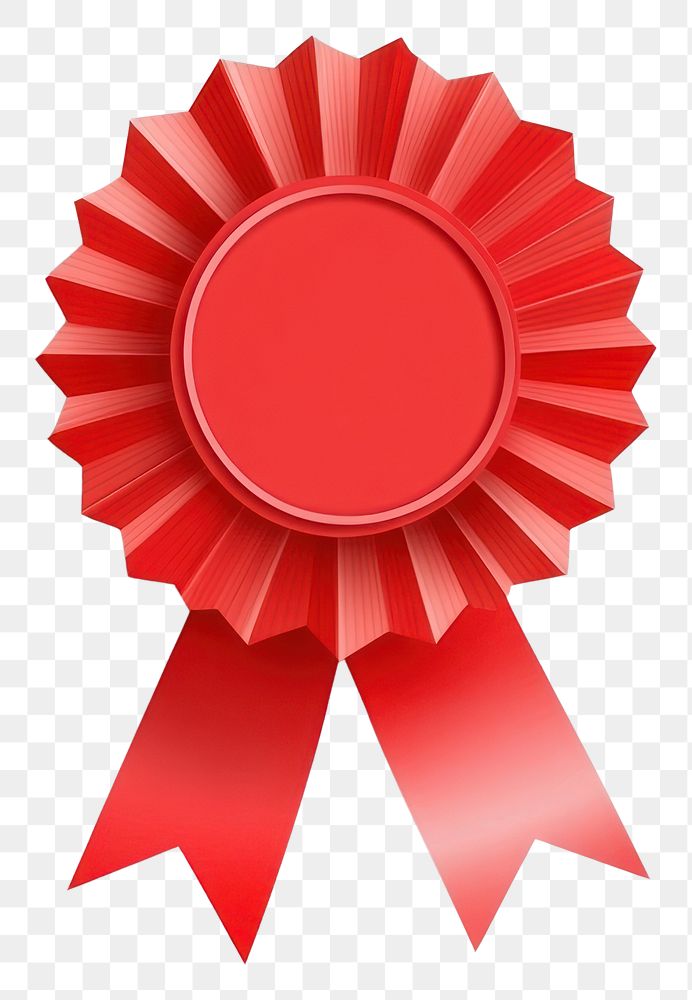 Paper red ribbon award badge | Free PNG - rawpixel