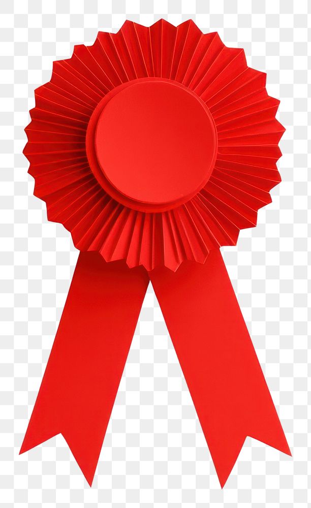 Paper red ribbon award badge | Free PNG - rawpixel