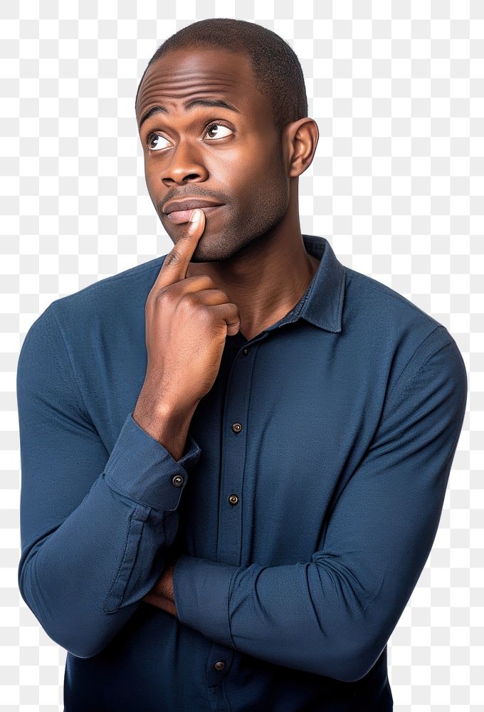 Man thinking portrait adult photo | Free PNG - rawpixel
