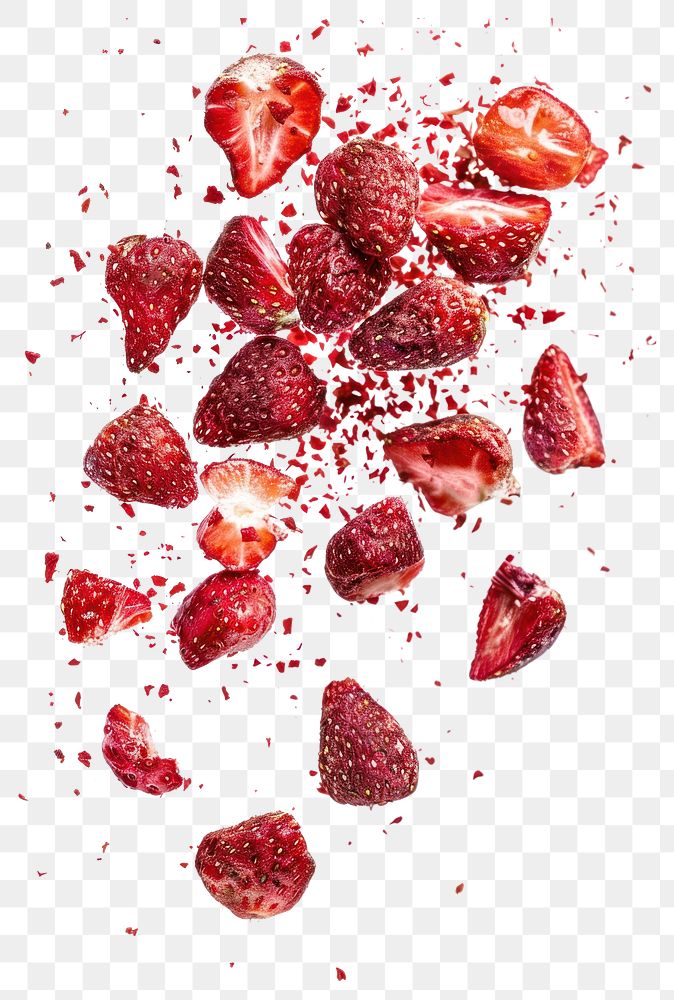 PNG Exploding one dried strawberry | Free PNG - rawpixel