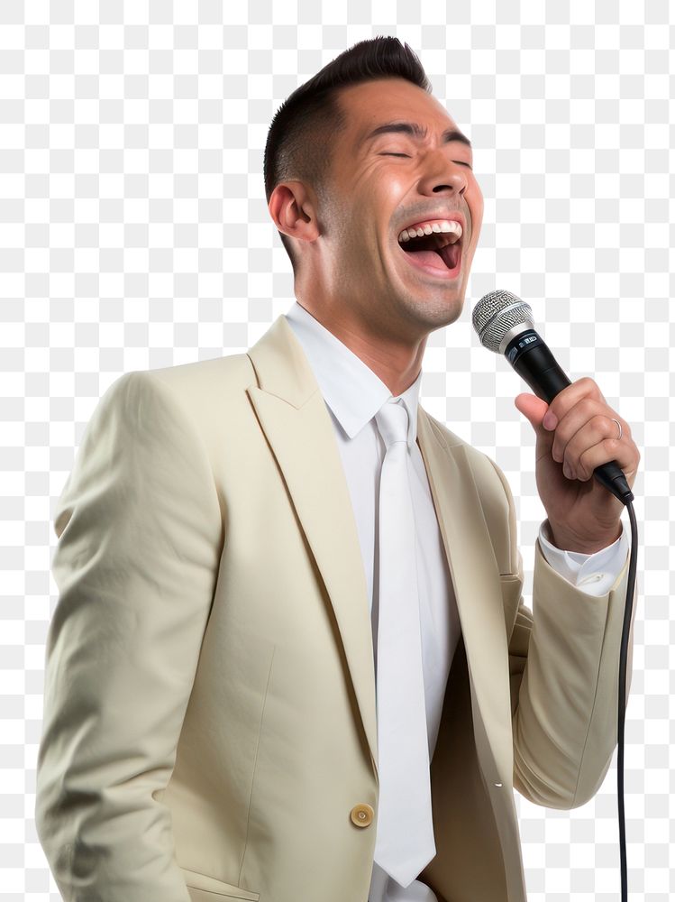 PNG Man singing microphone laughing | Free PNG - rawpixel