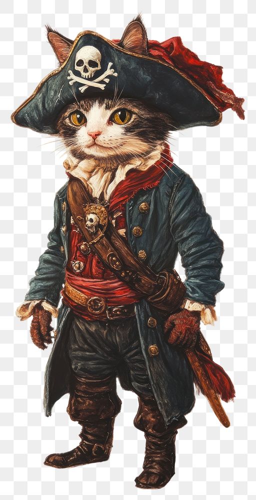 PNG cat costumes wearing Pirate | Free PNG - rawpixel