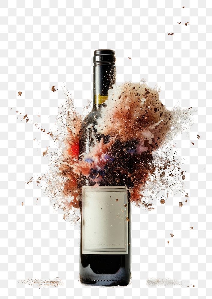 PNG Exploding bottle white wine | Free PNG - rawpixel