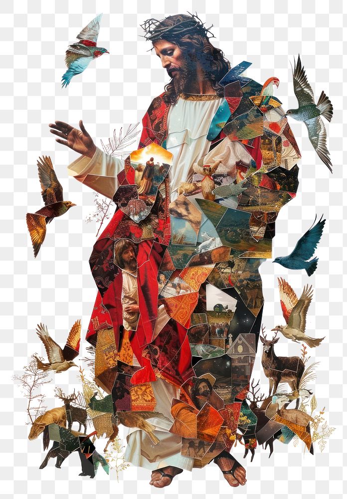 PNG Christmas jesus collage animals | Free PNG - rawpixel