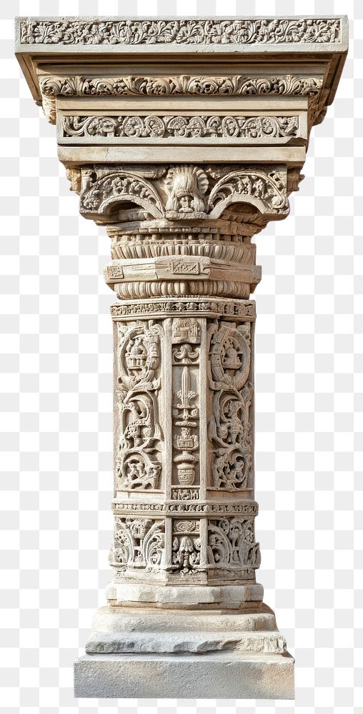 PNG Intricate ancient stone column | Free PNG - rawpixel