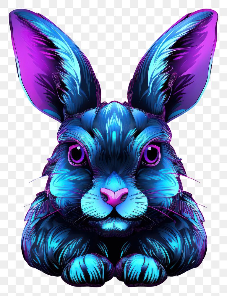 PNG Neon Cute rabbit animal | Free PNG - rawpixel