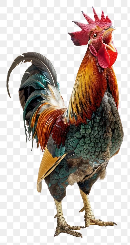 PNG roaring chicken poultry rooster | Premium PNG - rawpixel