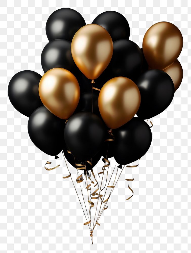 PNG Balloon black gold celebration | Premium PNG - rawpixel