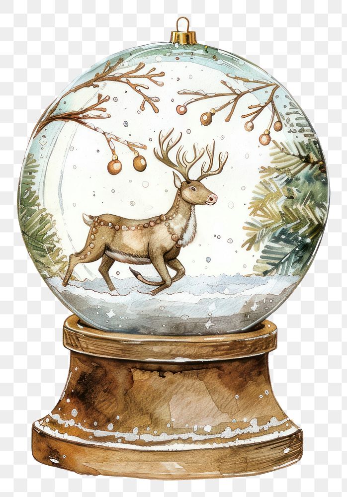PNG Festive deer snow globe | Premium PNG - rawpixel