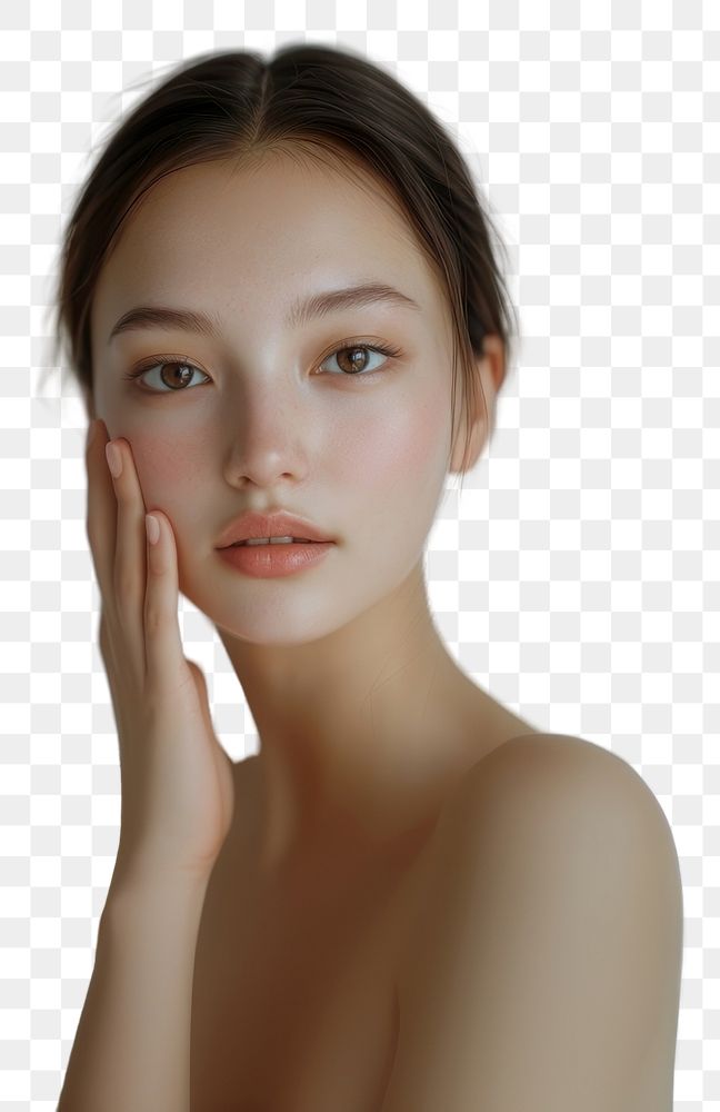 PNG woman gently touch one | Premium PNG - rawpixel