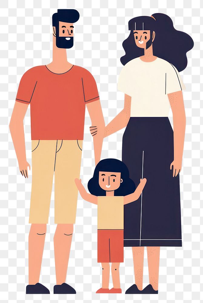 PNG Happy family illustration together | Free PNG - rawpixel