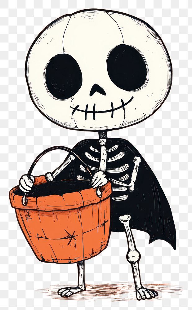 PNG Skeleton carry trick treat | Premium PNG - rawpixel