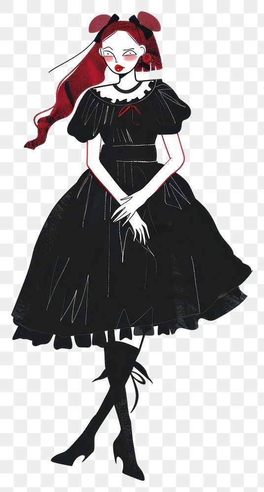 PNG Gothic fashion illustration woman | Free PNG - rawpixel