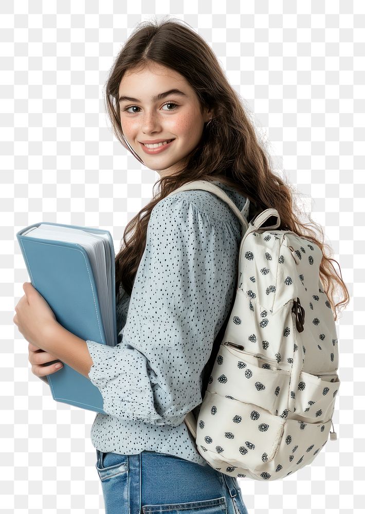 PNG Young girl backpack student | Premium PNG - rawpixel