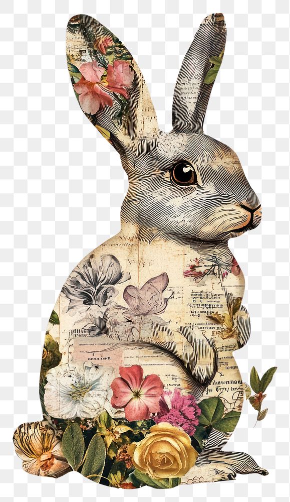 PNG Rabbit shape collage cutouts | Free PNG - rawpixel