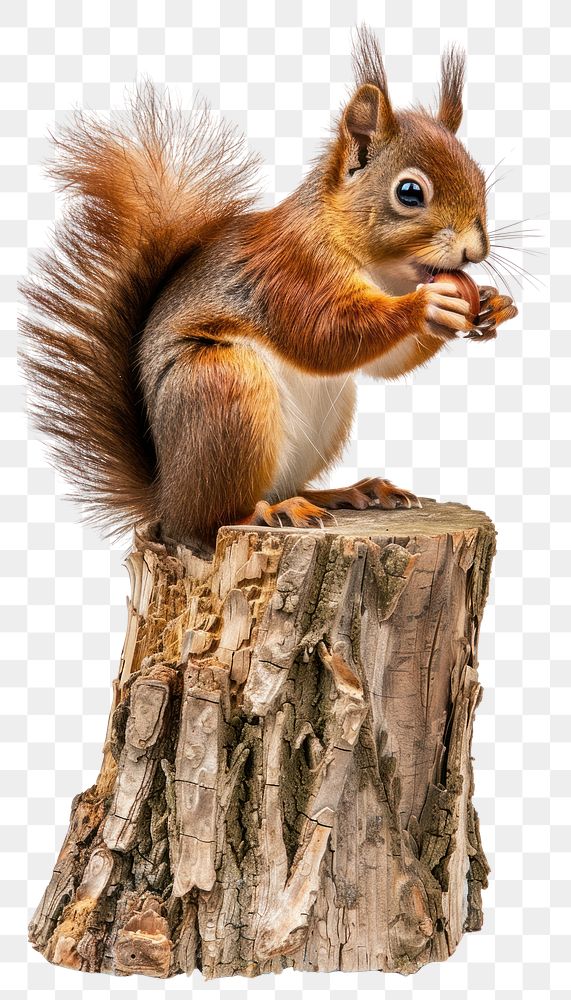 PNG Red squirrel perched tree | Free PNG - rawpixel