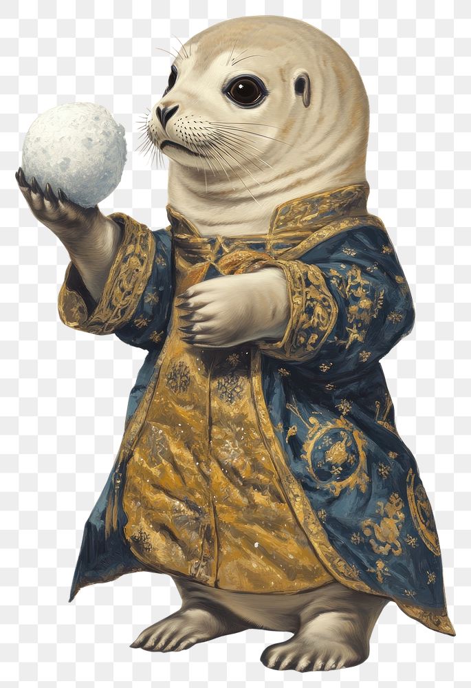 PNG Harp Seal Pup painting | Free PNG - rawpixel