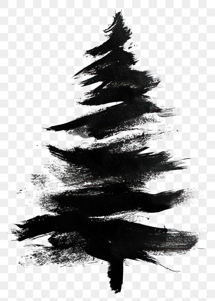 PNG christmas tree strokes black | Free PNG - rawpixel