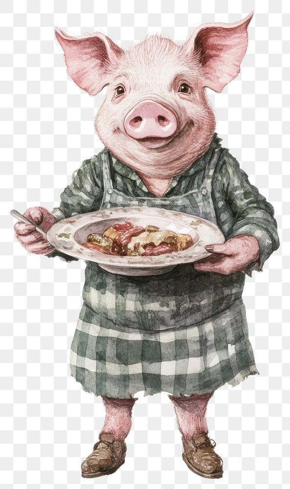 PNG pig carry diner food | Premium PNG - rawpixel