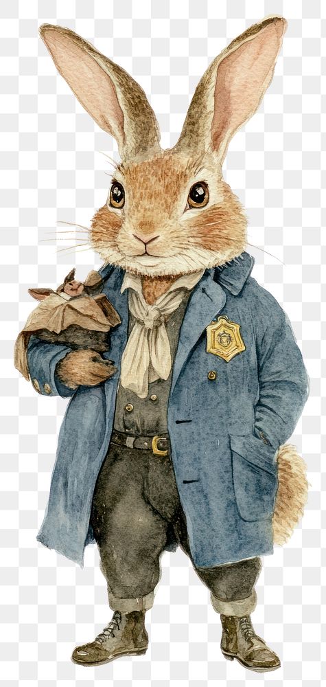 PNG rabbit police catch fox | Free PNG - rawpixel