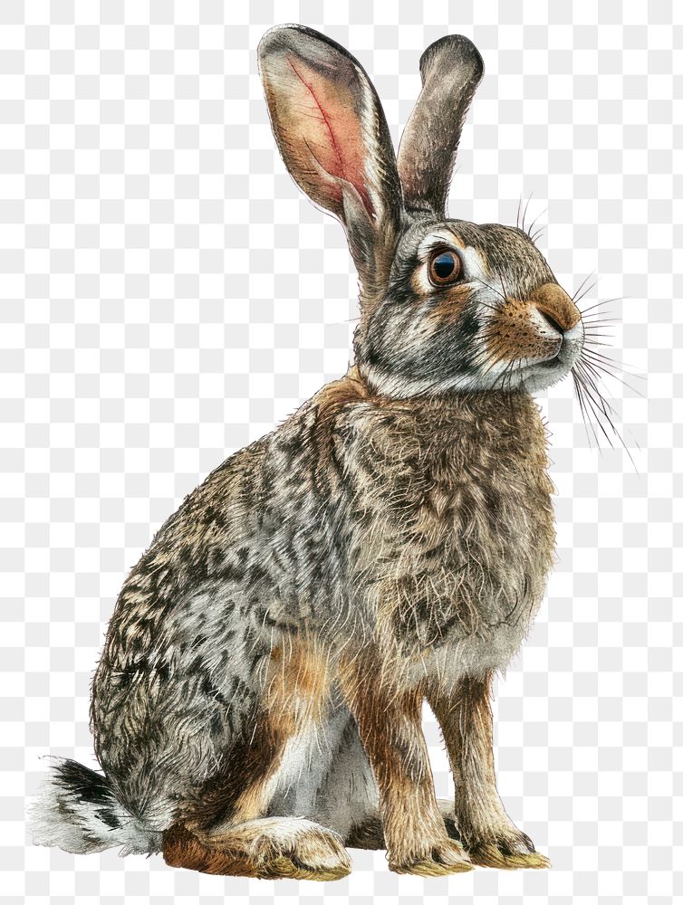 PNG rabbit illustration realistic animal. | Premium PNG - rawpixel