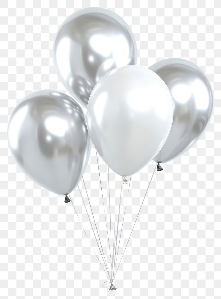 PNG White silver balloons celebration | Free PNG - rawpixel
