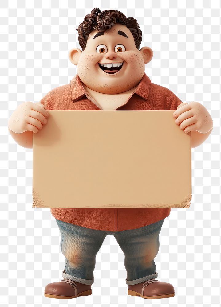 PNG Fat boy holding board | Free PNG - rawpixel