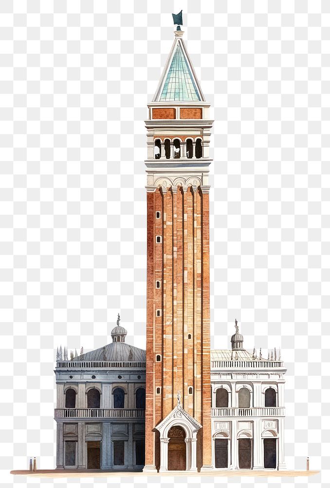 PNG Tower architecture illustration building. | Free PNG - rawpixel