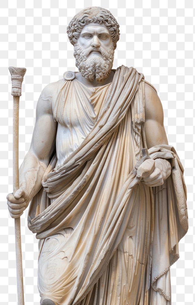 PNG Greek statue holding wand | Free PNG - rawpixel