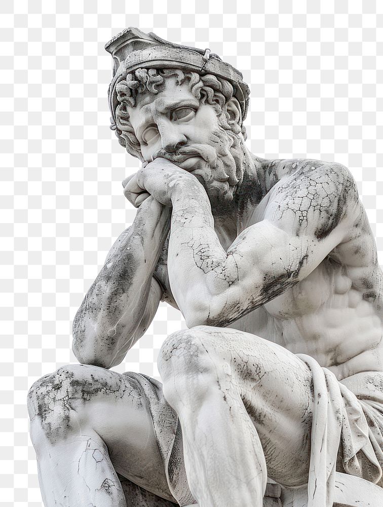 PNG Greek statue thinking sculpture | Premium PNG - rawpixel