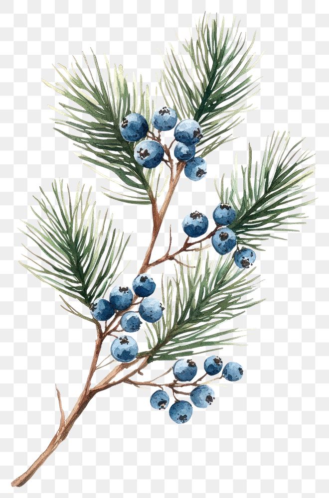 PNG Pine branch berries berry | Premium PNG - rawpixel