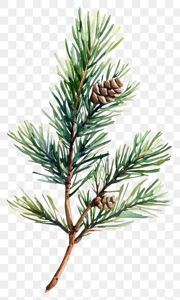 PNG Pine branch illustration watercolor | Premium PNG - rawpixel