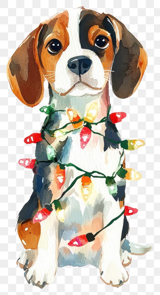 PNG Cute dog wrapped Christmas | Premium PNG - rawpixel