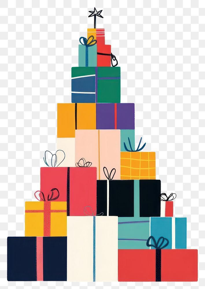 PNG Christmas stacked gifts boxes. | Free PNG - rawpixel
