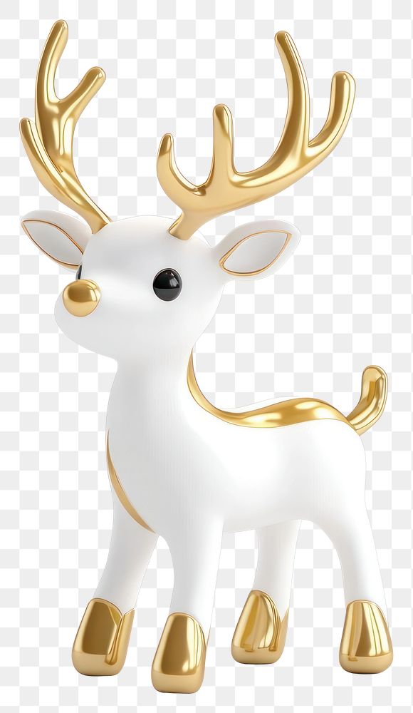 PNG White Gold Reindeer illustration | Premium PNG - rawpixel