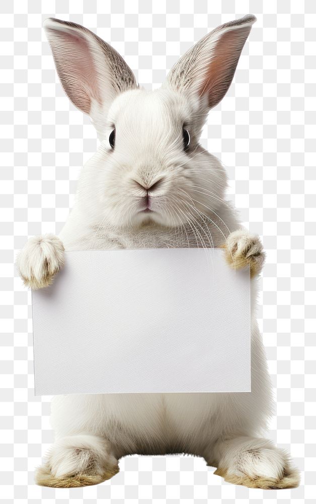 PNG Rabbit holding sign animal | Premium PNG - rawpixel