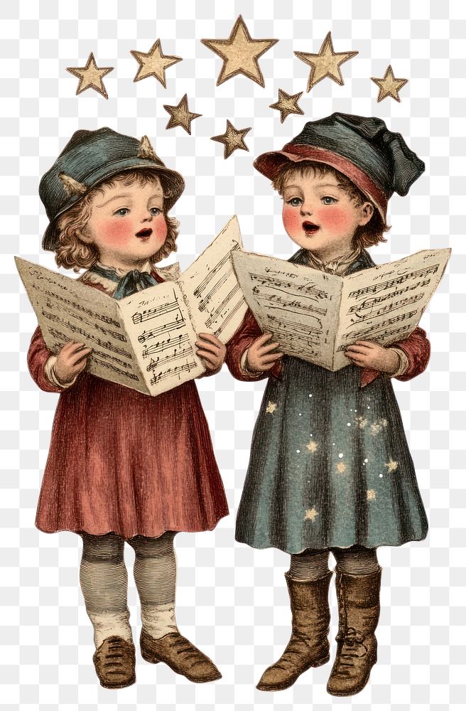 PNG Caroling children illustration christmas. | Free PNG - rawpixel