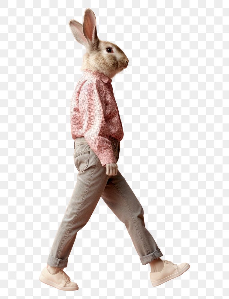 PNG Rabbit walking animal mammal. | Free PNG - rawpixel