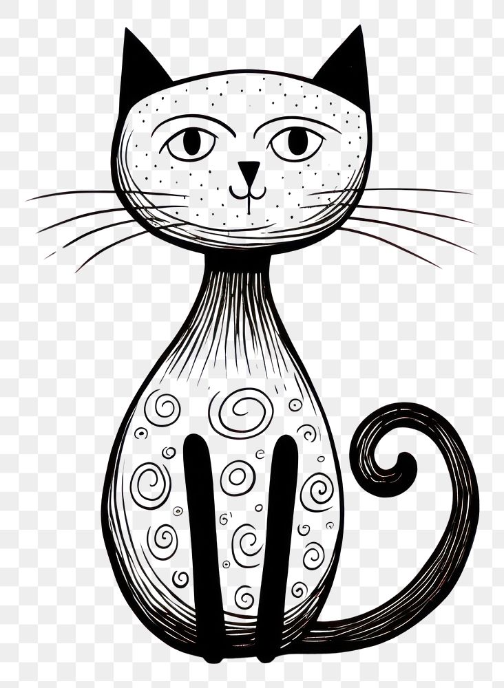 PNG Adorable cat drawing animal | Free PNG - rawpixel