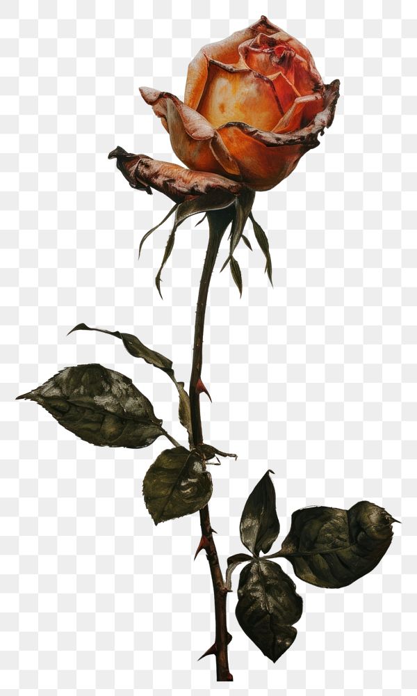 PNG Fire burn rose painting | Premium PNG - rawpixel