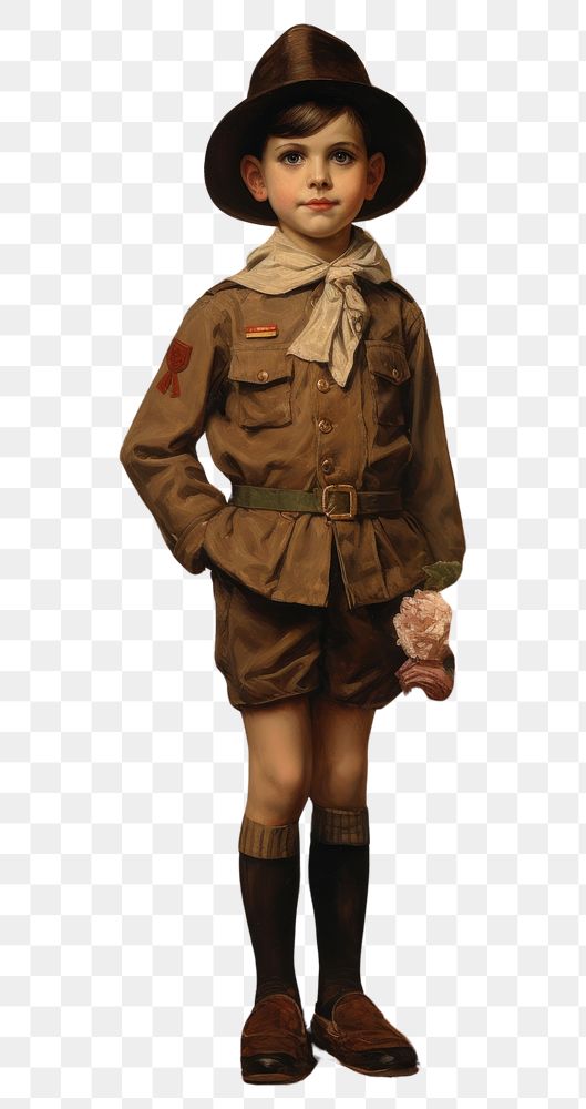 PNG boy wearing brown scout | Free PNG - rawpixel