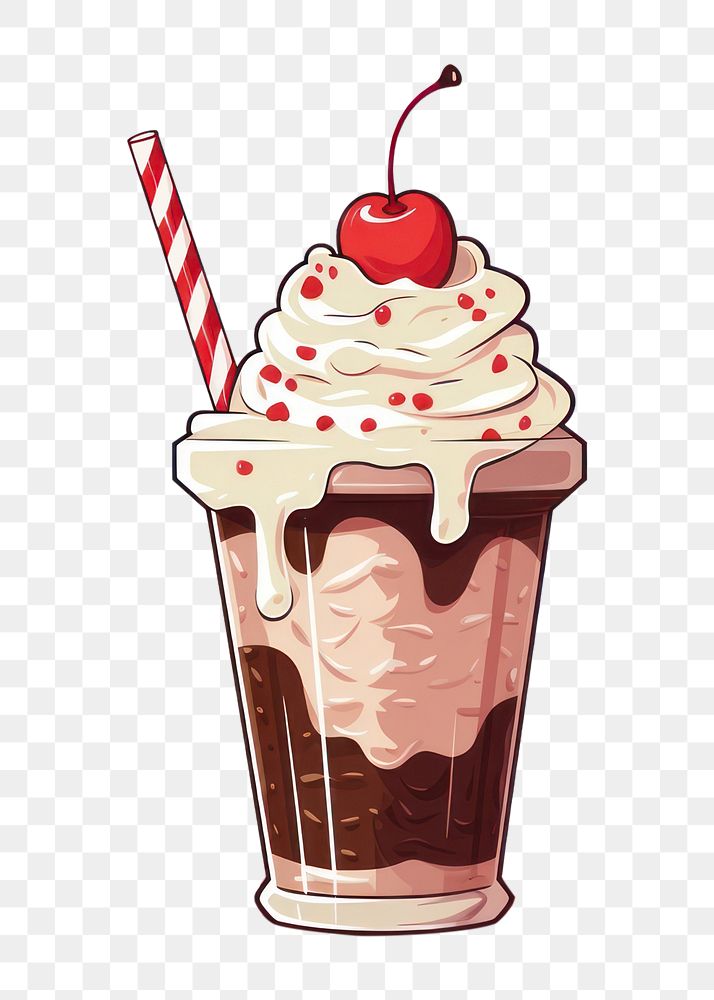 PNG Milkshake dessert sundae cream. | Premium PNG - rawpixel