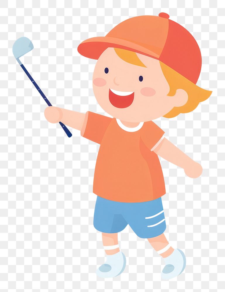 PNG Boy playing golf cartoon | Free PNG - rawpixel