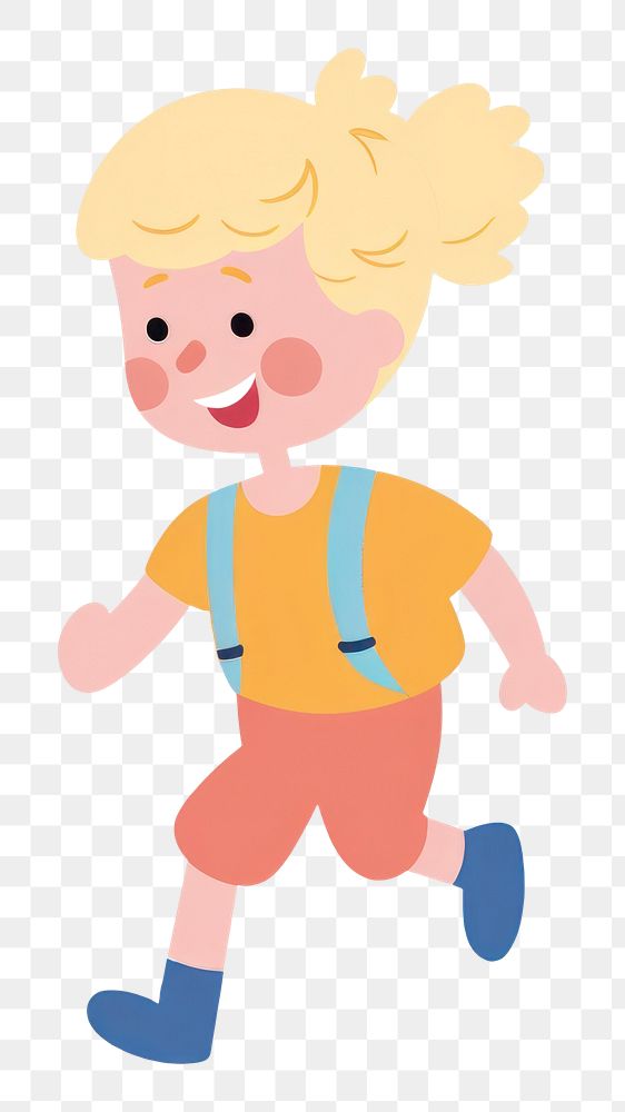 PNG Happy kids walking cartoon | Premium PNG - rawpixel